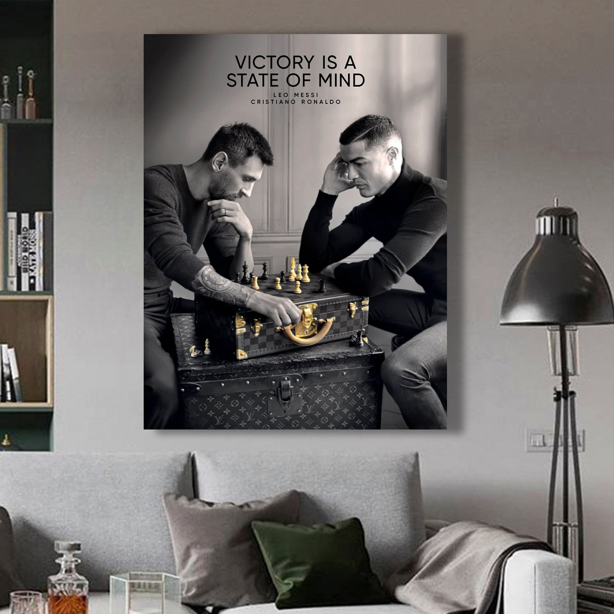 Messi & Ronaldo Chess Wall Art Canvas or Poster, Football Legends ...