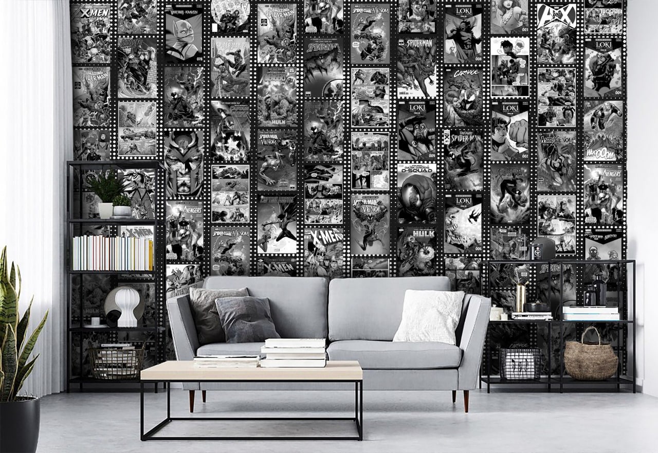 Сomic Wallpaper. Collage of Famous Comic Book Pages, Superhero ...