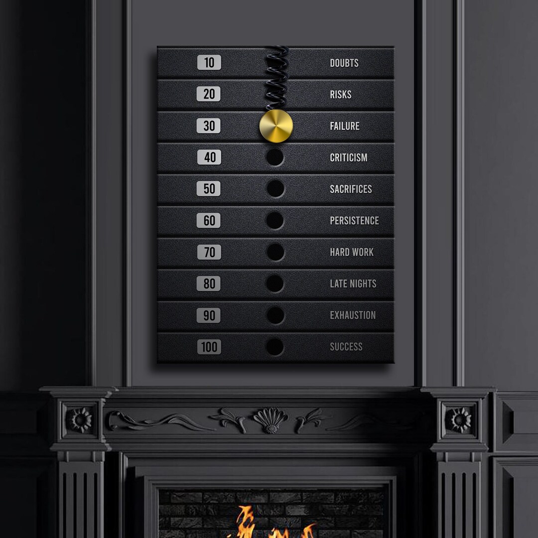 Weight of Success Wall Art Canvas With Motivational Text on Natural ...