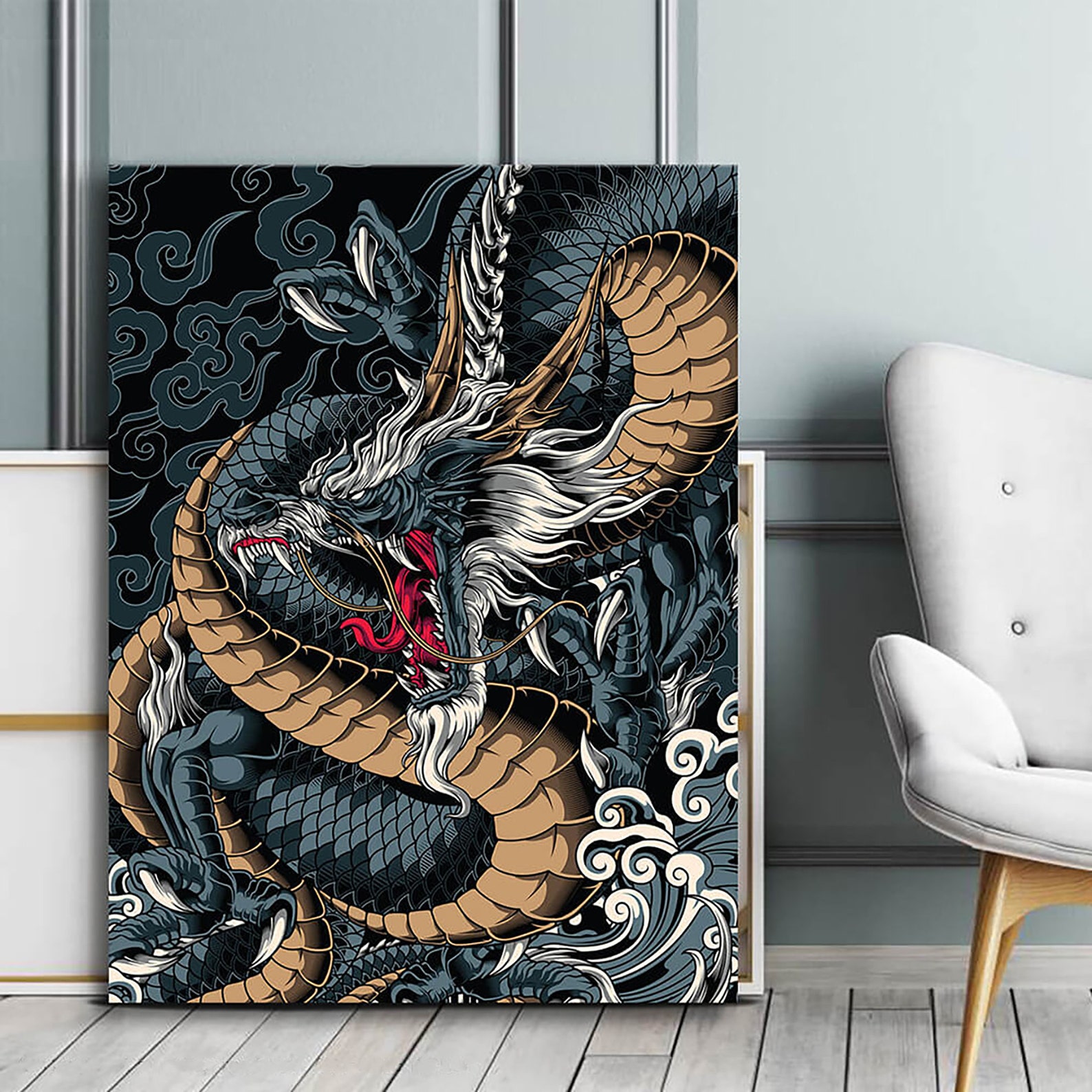 Chinese Dragon Wall Art Canvas and Poster Print High Quality. Home and ...