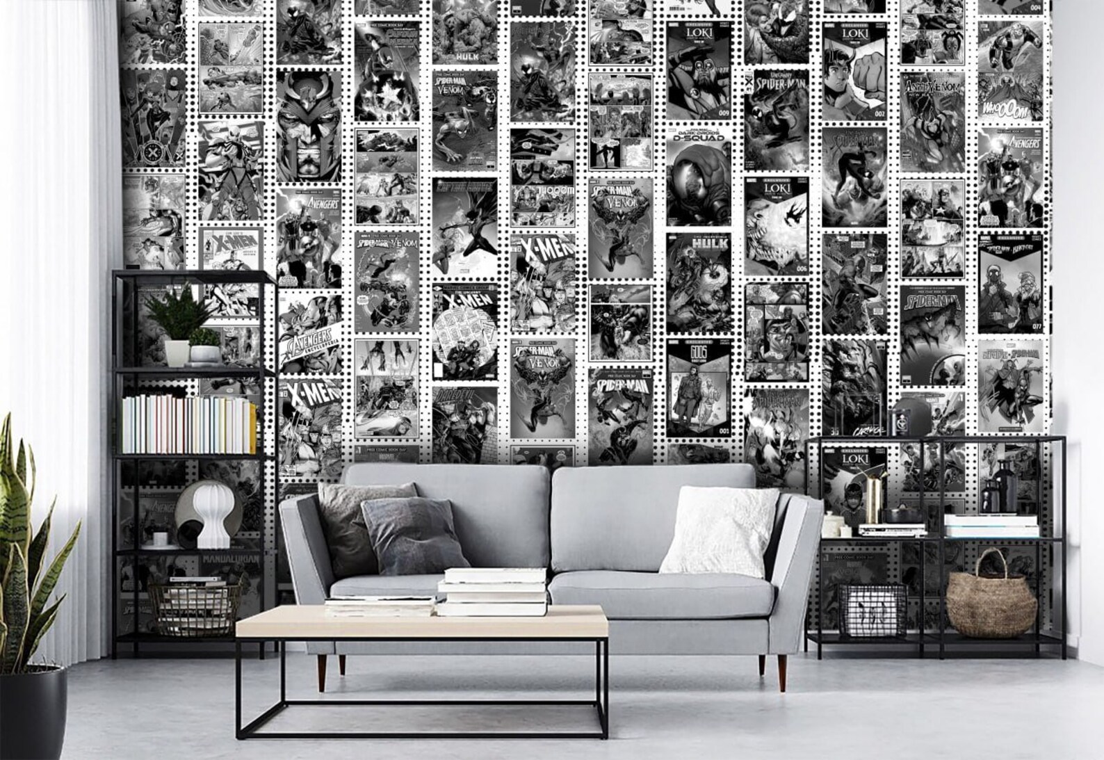 Сomic Wallpaper. Collage of Famous Comic Book Pages, Superhero ...