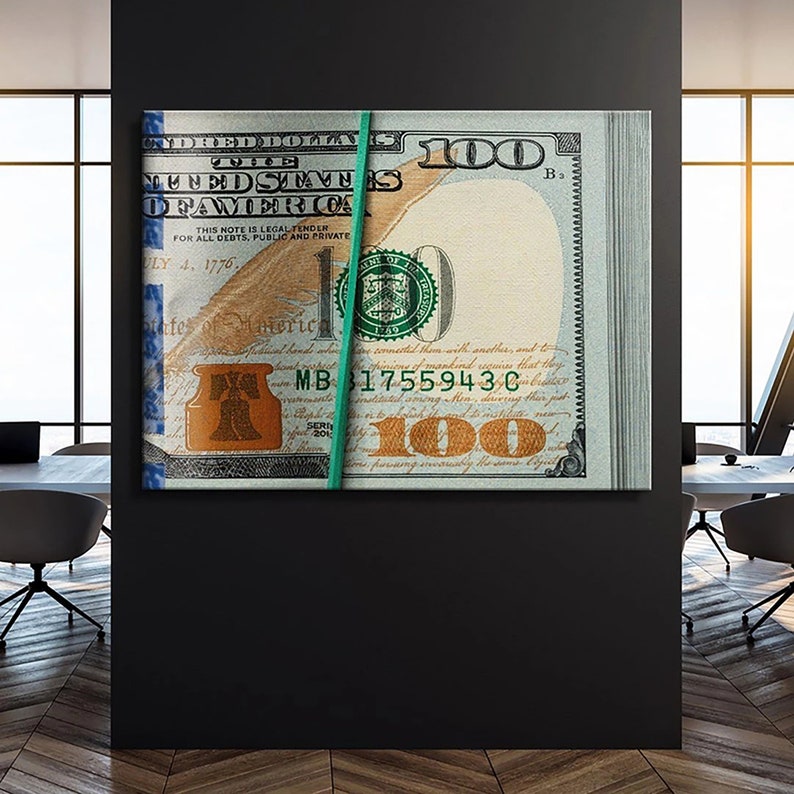 NEW Money 100 Dollar Bill Art Money Art Motivational Art. High Quality ...