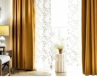 Yellow curtains | Etsy