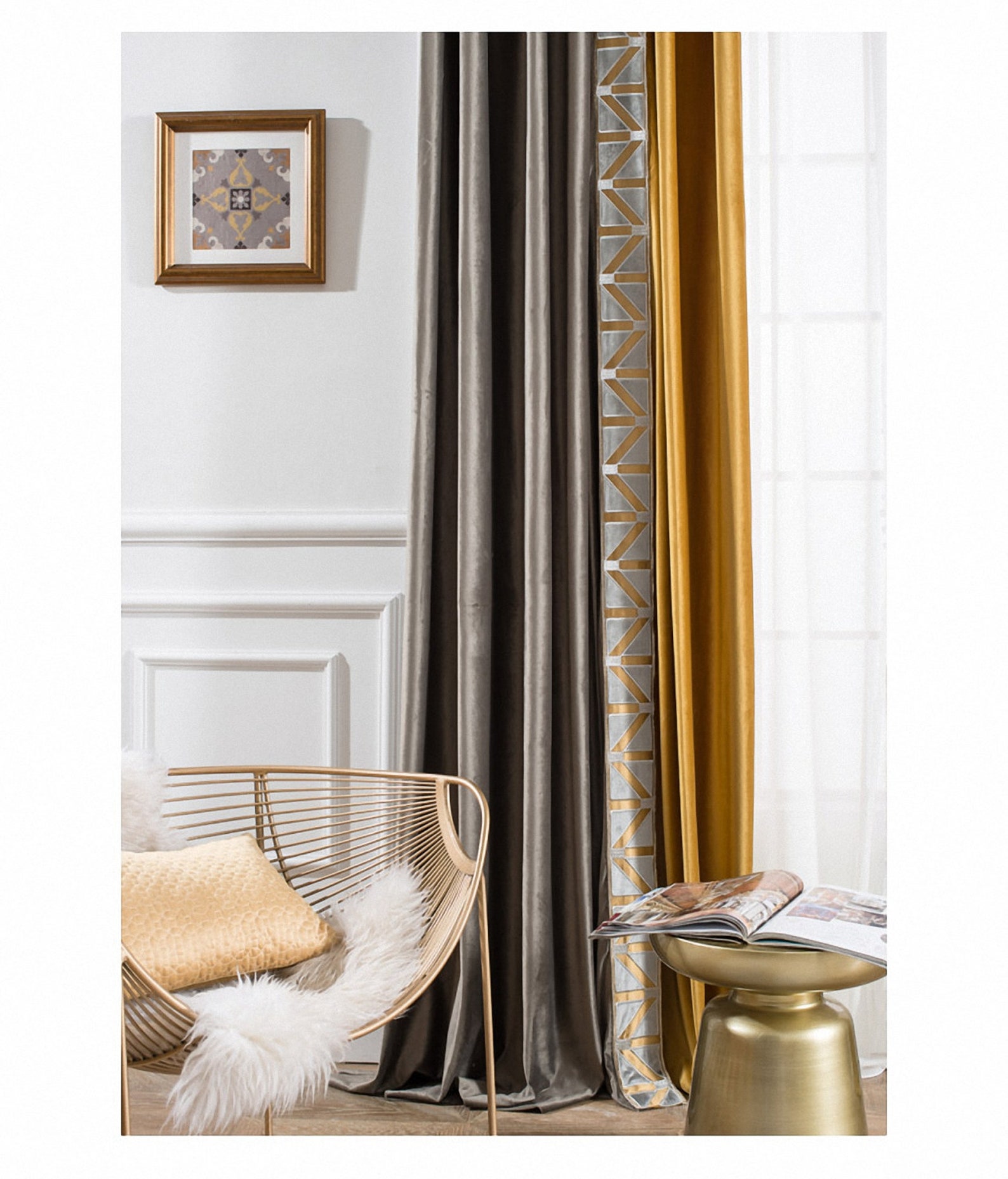 Pair of Luxury Velvet Window Curtains Bedroom & Living Room | Etsy