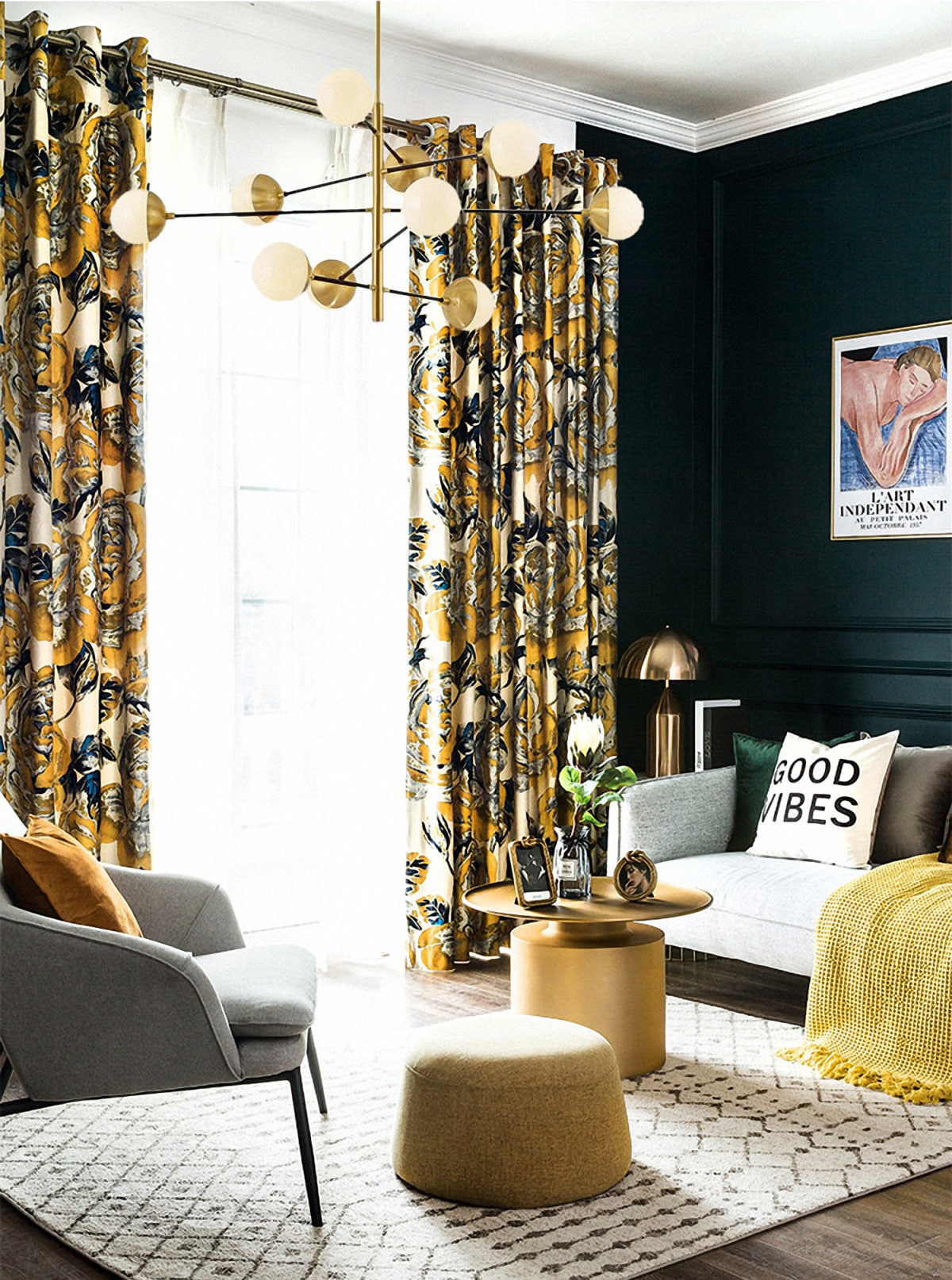 Gold Curtains Living Room