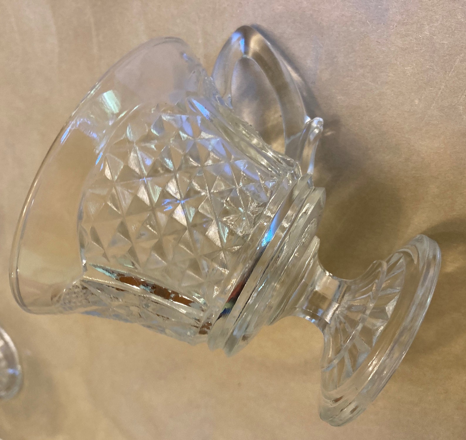 Vintage Colony Glass "baroque" Clear Footed Punch Bowl Cups or Colony ...