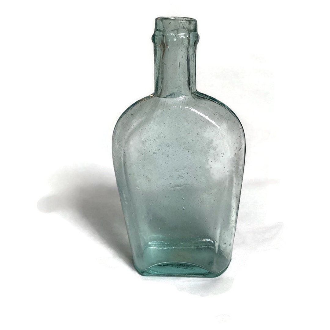 Antique Aqua Generic Crudely Made Glass Coffin Flask Bottle so Many ...