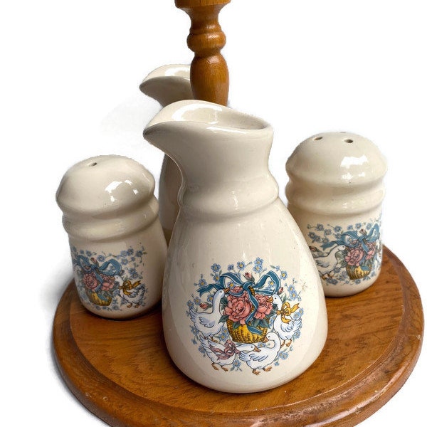 Ceramic Salt Pepper Oil Vinegar Caddy - Etsy