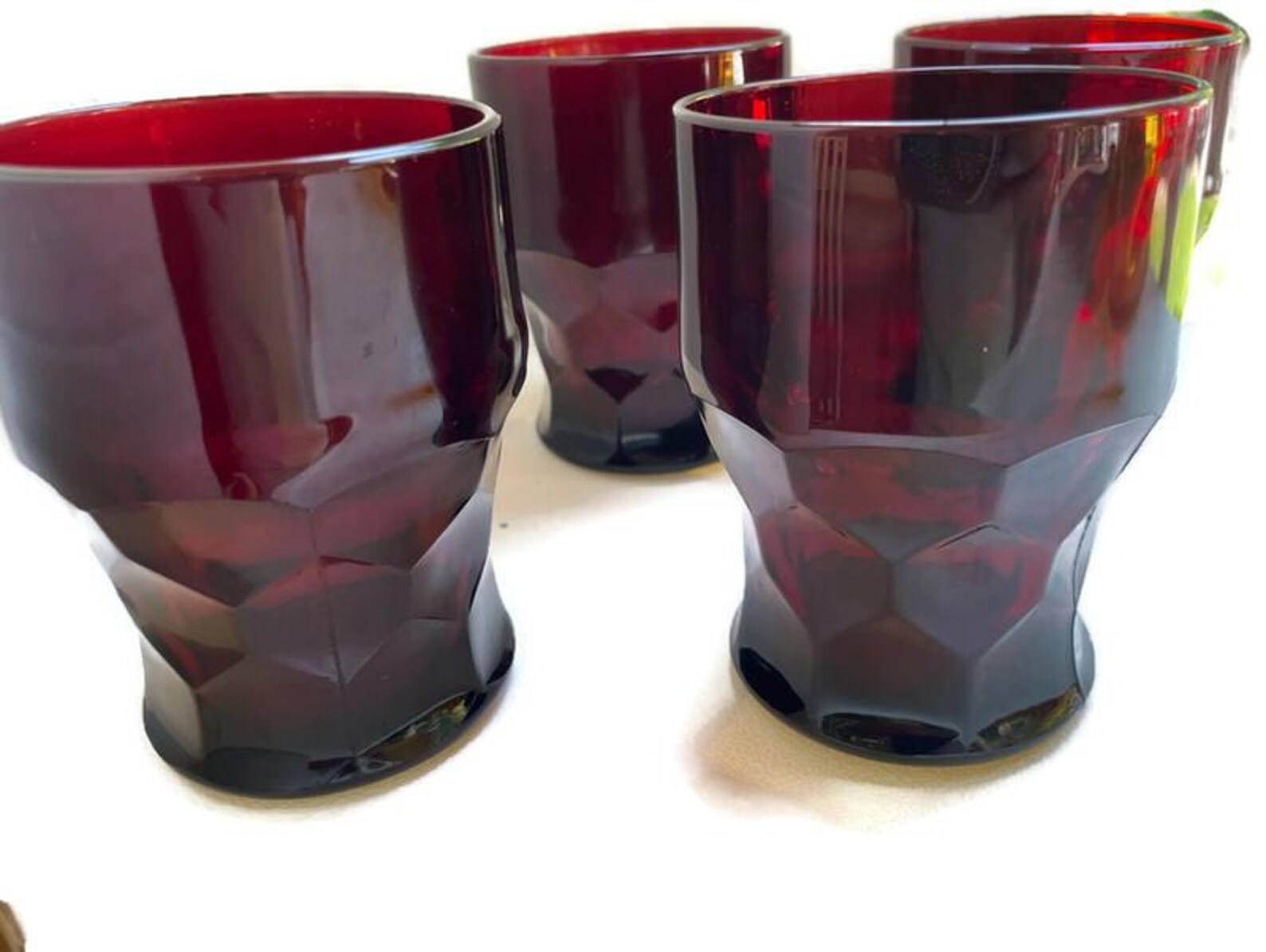 Set of Four (4) Vintage Mid Century Modern Viking Glass Co. "georgian ...