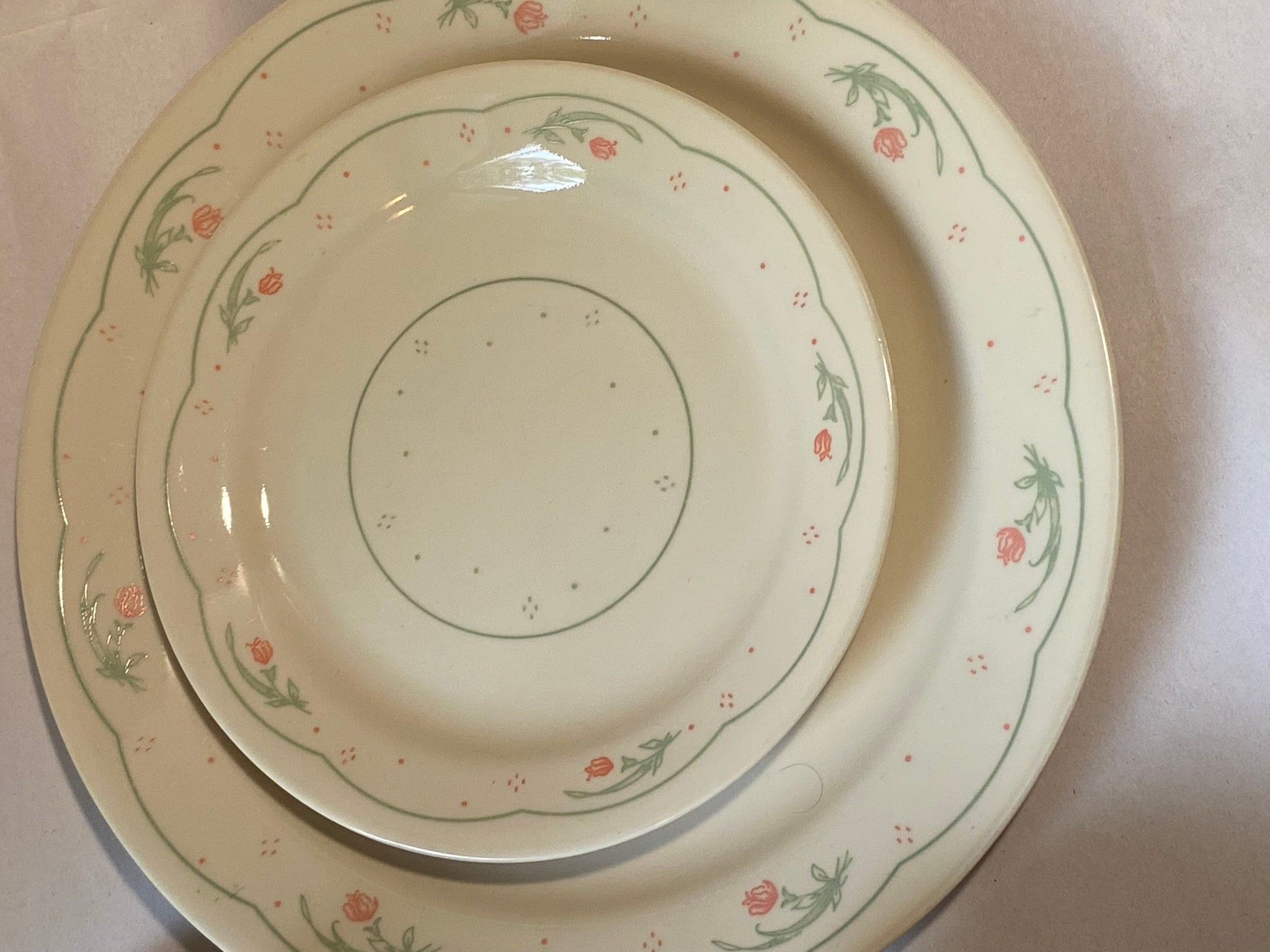 Vintage Corning Corelle Dinnerware "calico Rose" 5-pc Place Setting ...