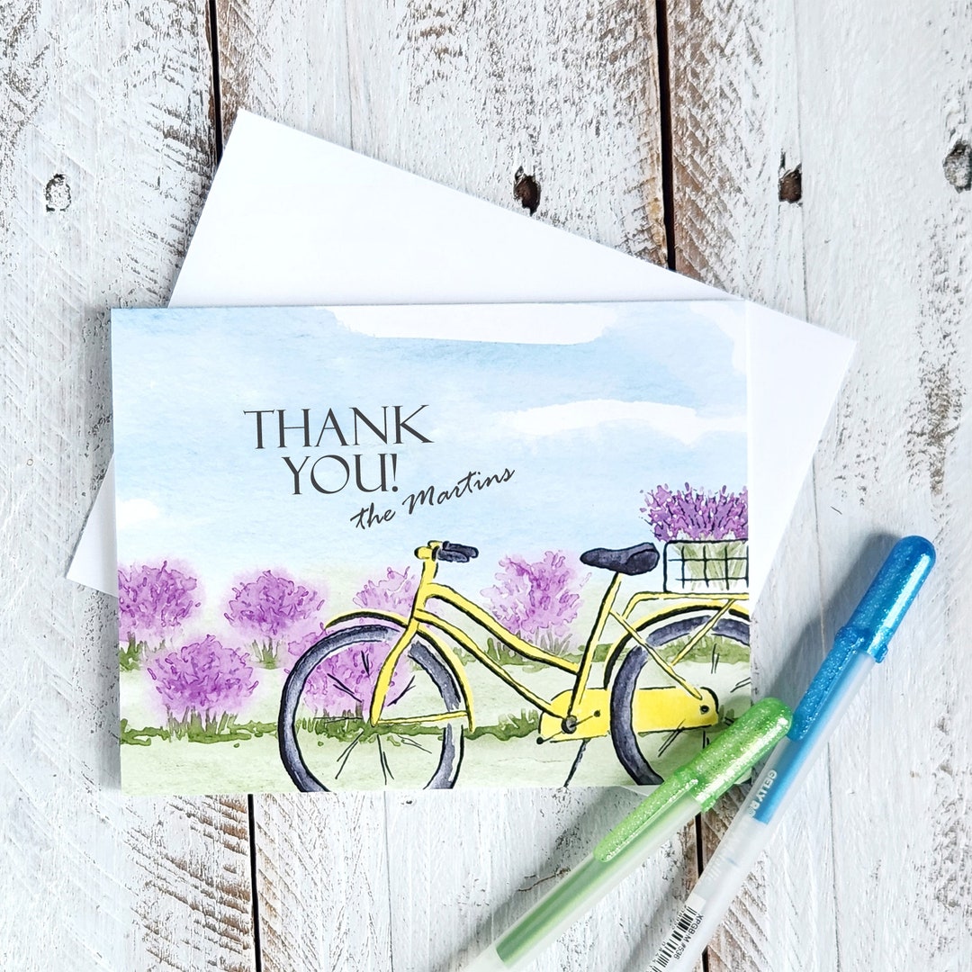 Bike Thank You Card Editable Thank You Template Printable - Etsy