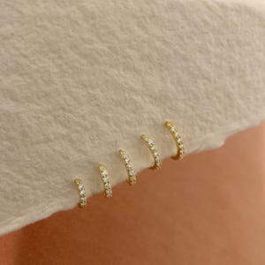 Cz Tiny Gold Hoops - Huggie Hoops - Hoop Earring - Silver Hoop Earring ...