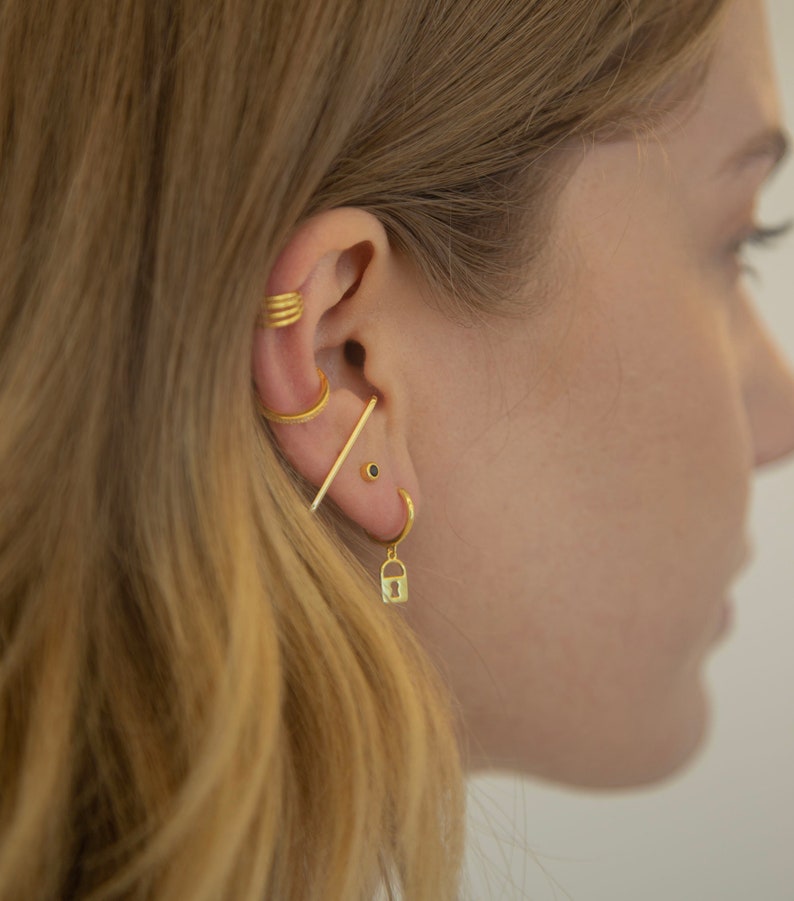 Dainty Lobe Cuff Earring Sterling Silver Ear Cuff Bar Cuff - Etsy