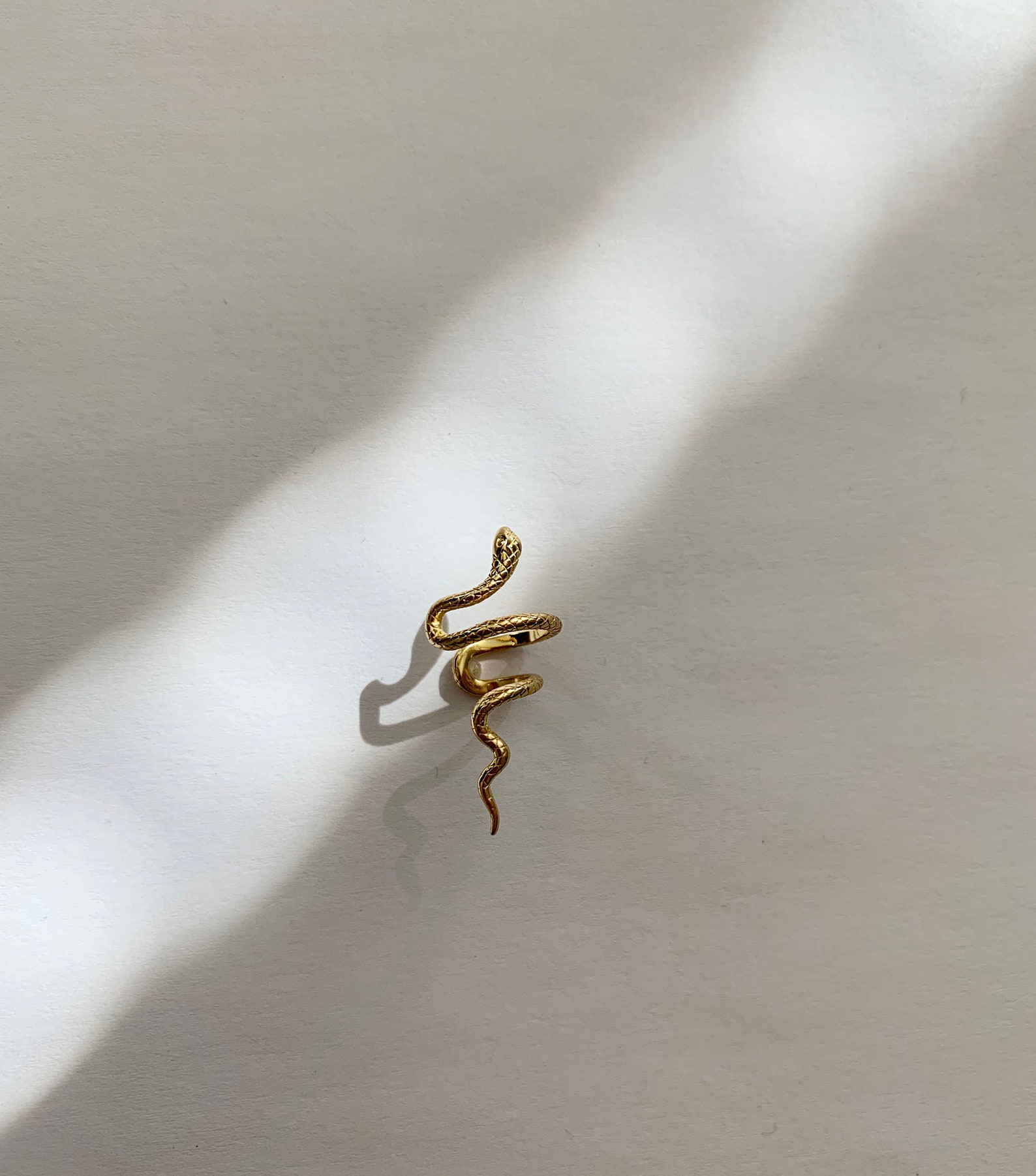 Snake Ear Cuff Serpent Ear Cuff Gold Cz Ear Cuff | Etsy