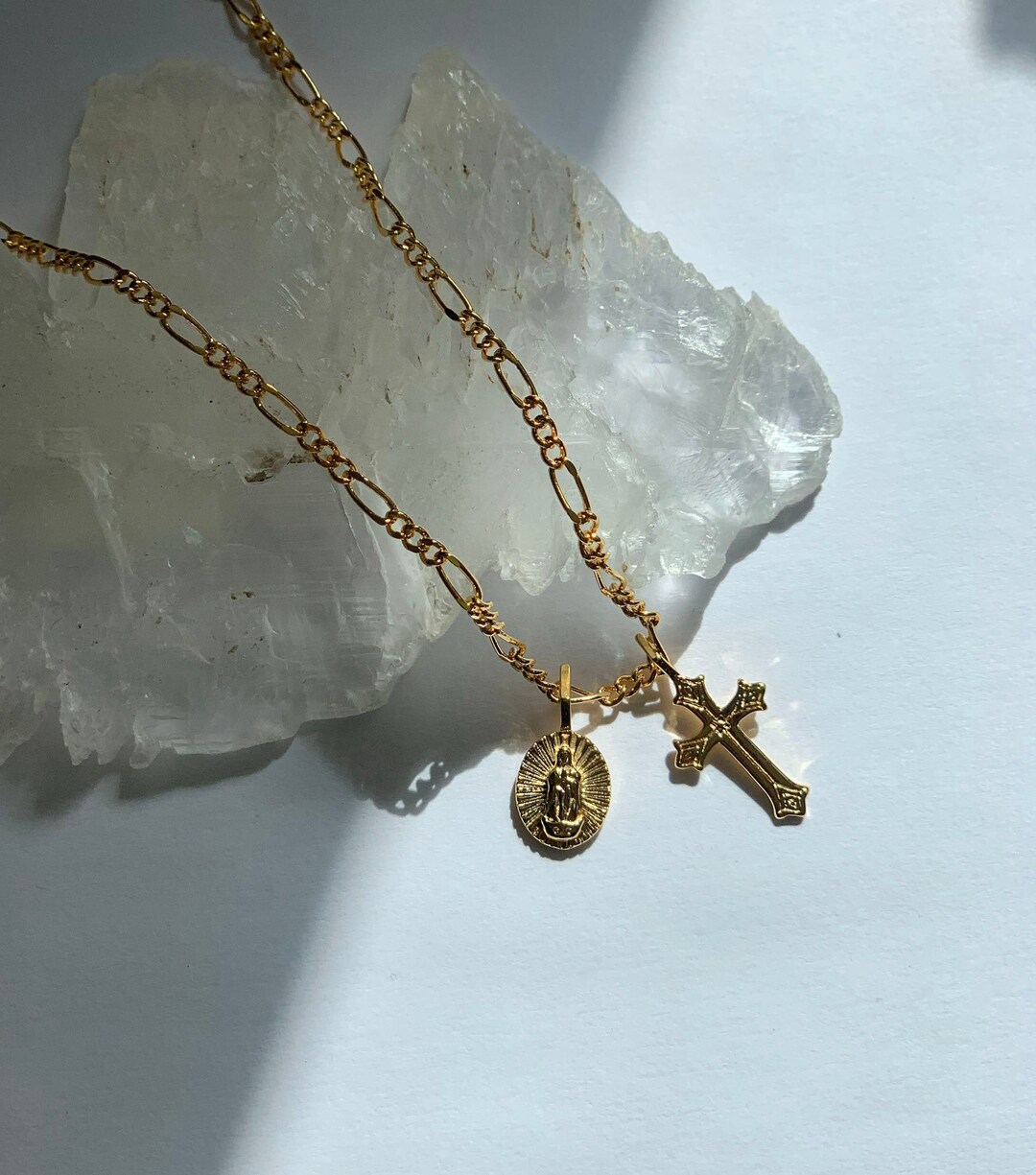 Gold Cross Pendant Necklace Cross Necklace Long Necklace - Etsy