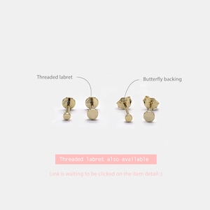 PAIR ITEM: Dainty Disc Studs - Flat Circle Stud Earrings - Silver Gold Studs - Tiny Studs ...