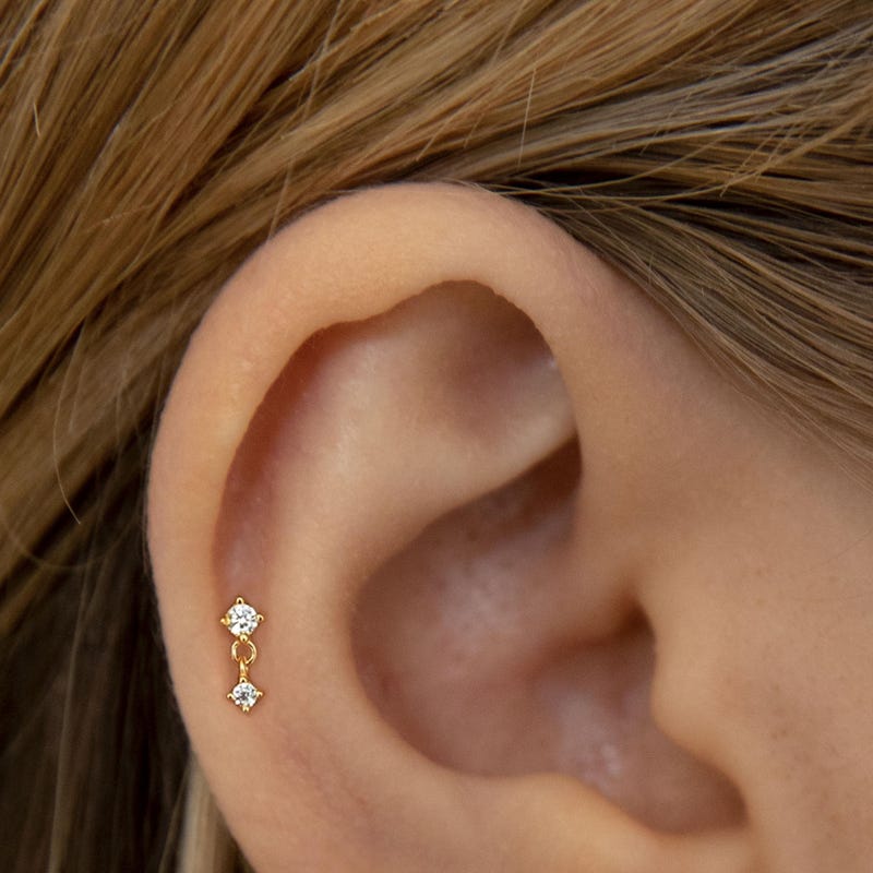 Tiny Dangle Earrings - Etsy