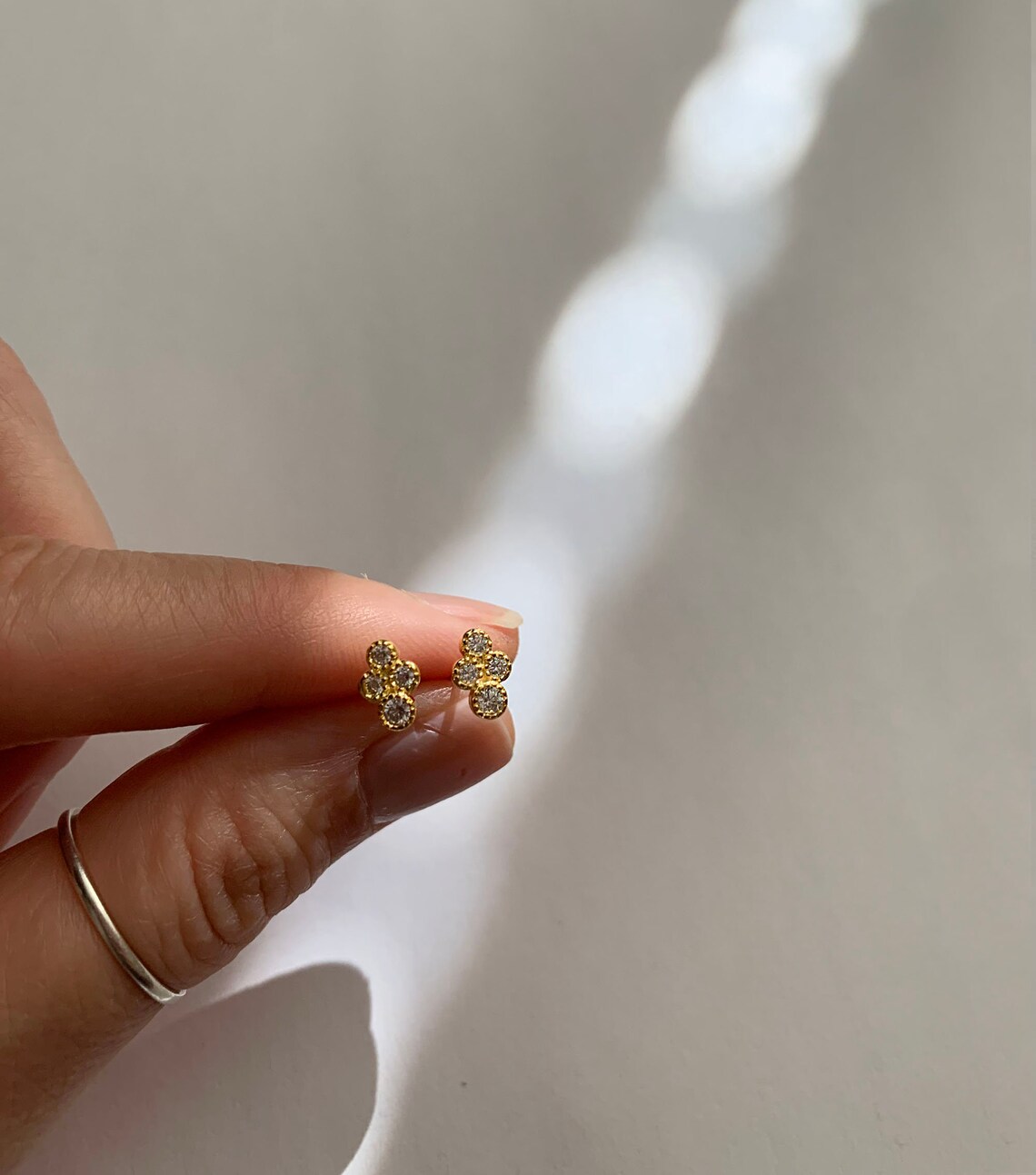 Sterling Silver Stud Earring Tiny Minimalist Stud Earring | Etsy