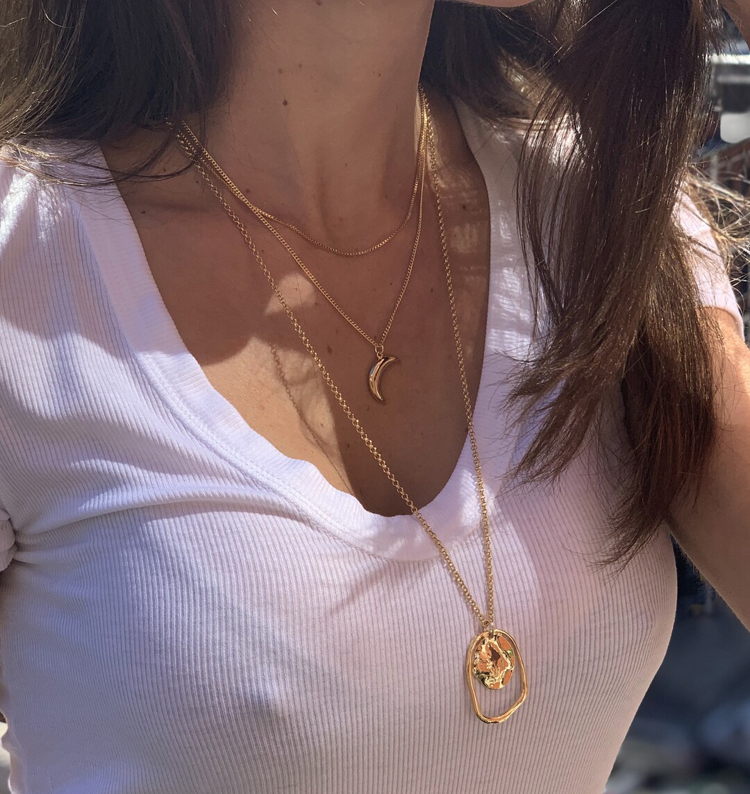 Gold Layered Necklace Chain Layering Necklace - Etsy