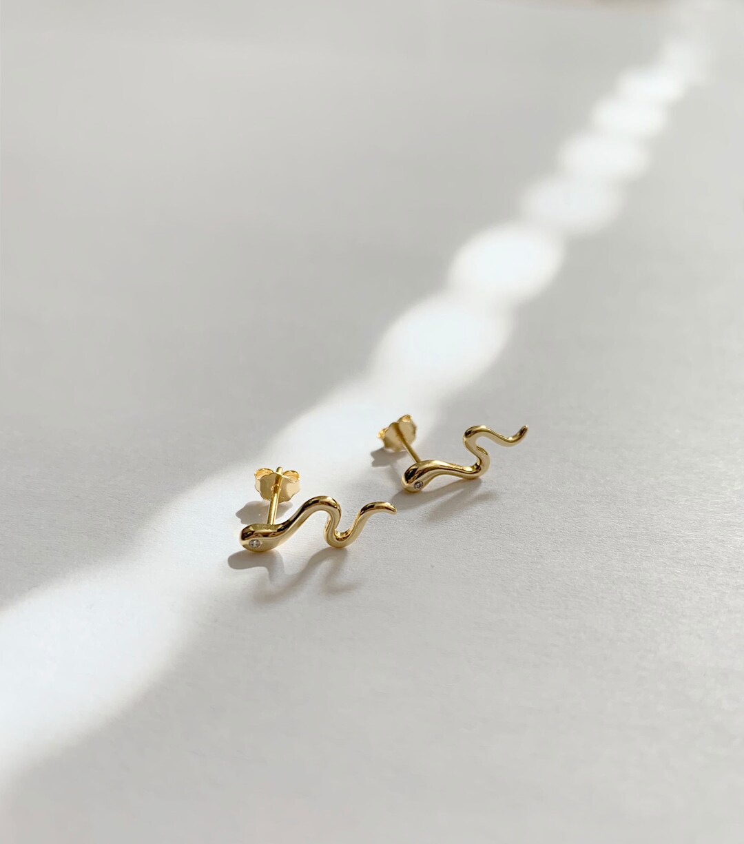 Snake Stud Earrings - Gold Snake Earrings - Snake Earrings - Minimal ...