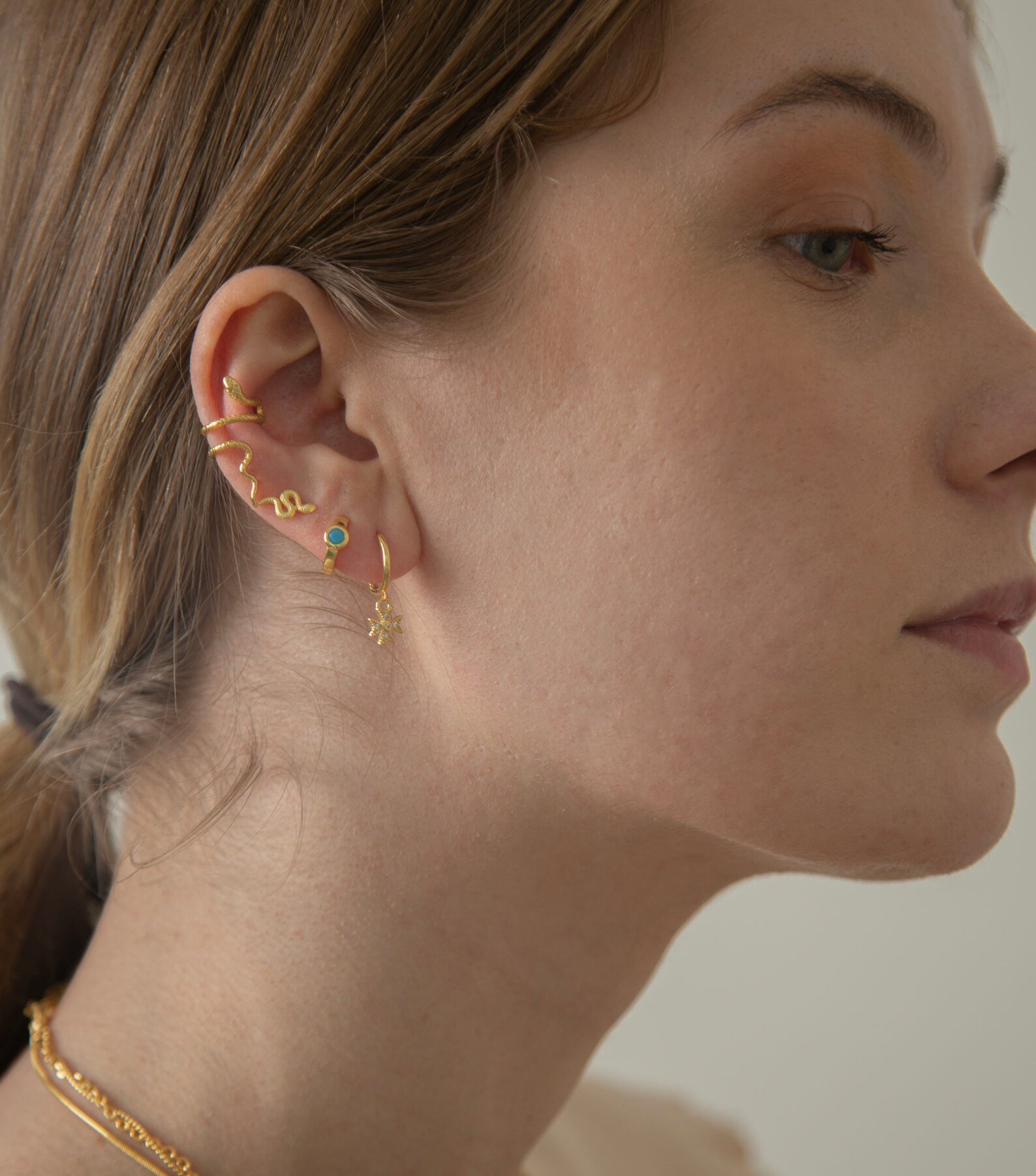 Snake Ear Cuff Serpent Ear Cuff Gold Cz Ear Cuff | Etsy