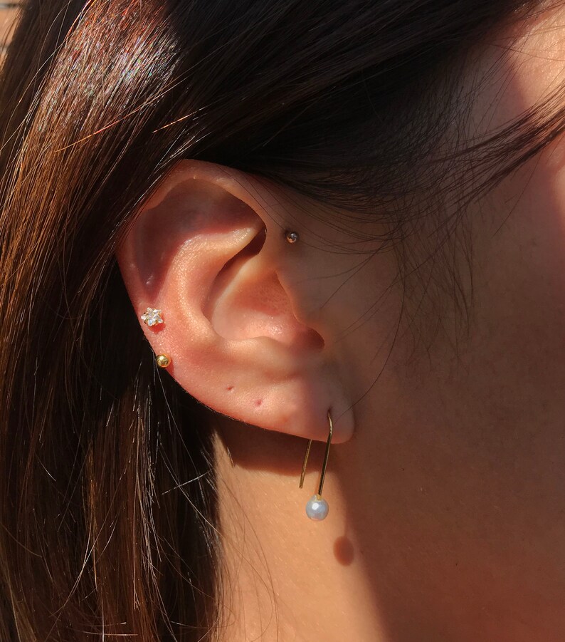 Dainty ball earrings 2mm-3mm Ball gold studs Silver gold | Etsy