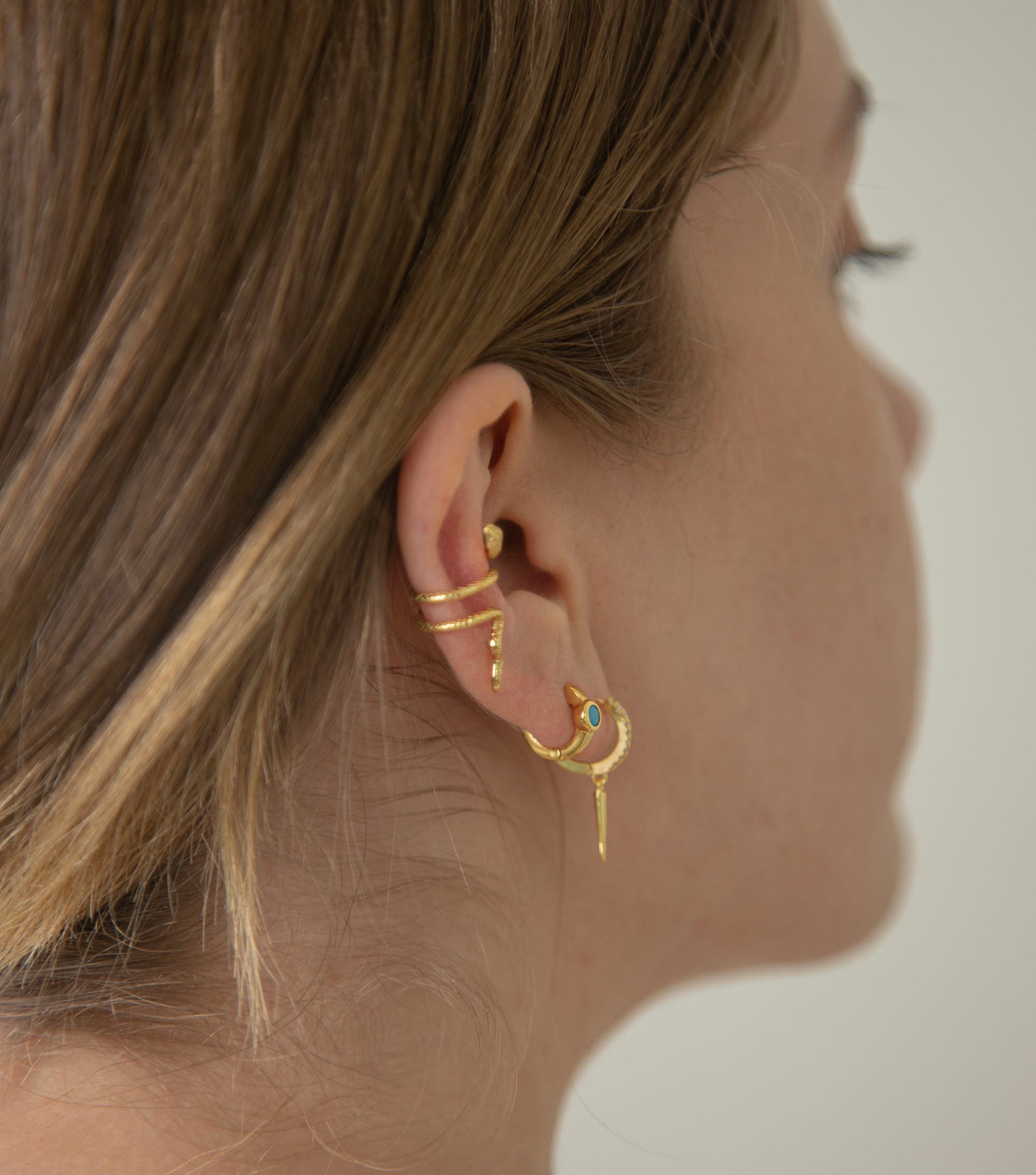 Snake Ear Cuff Serpent Ear Cuff Gold Cz Ear Cuff | Etsy