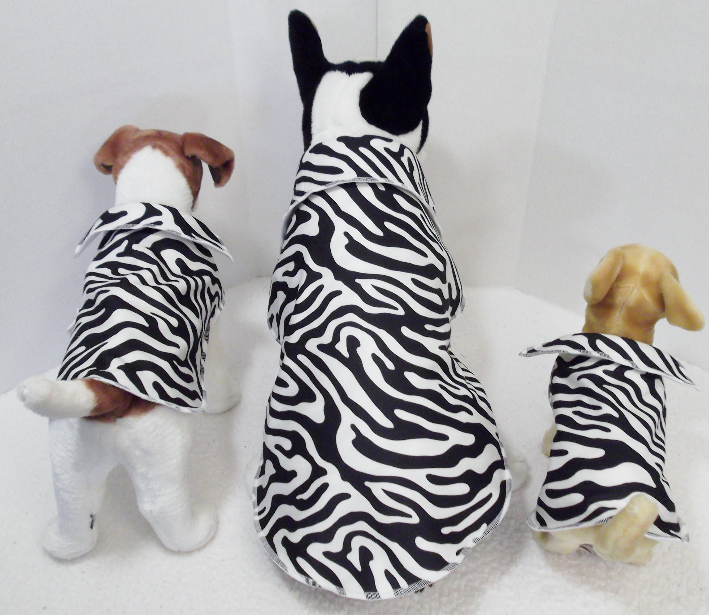 Faux Suede Zebra Over White Luxury Fleece Fall Dog Coat, Little Dog ...