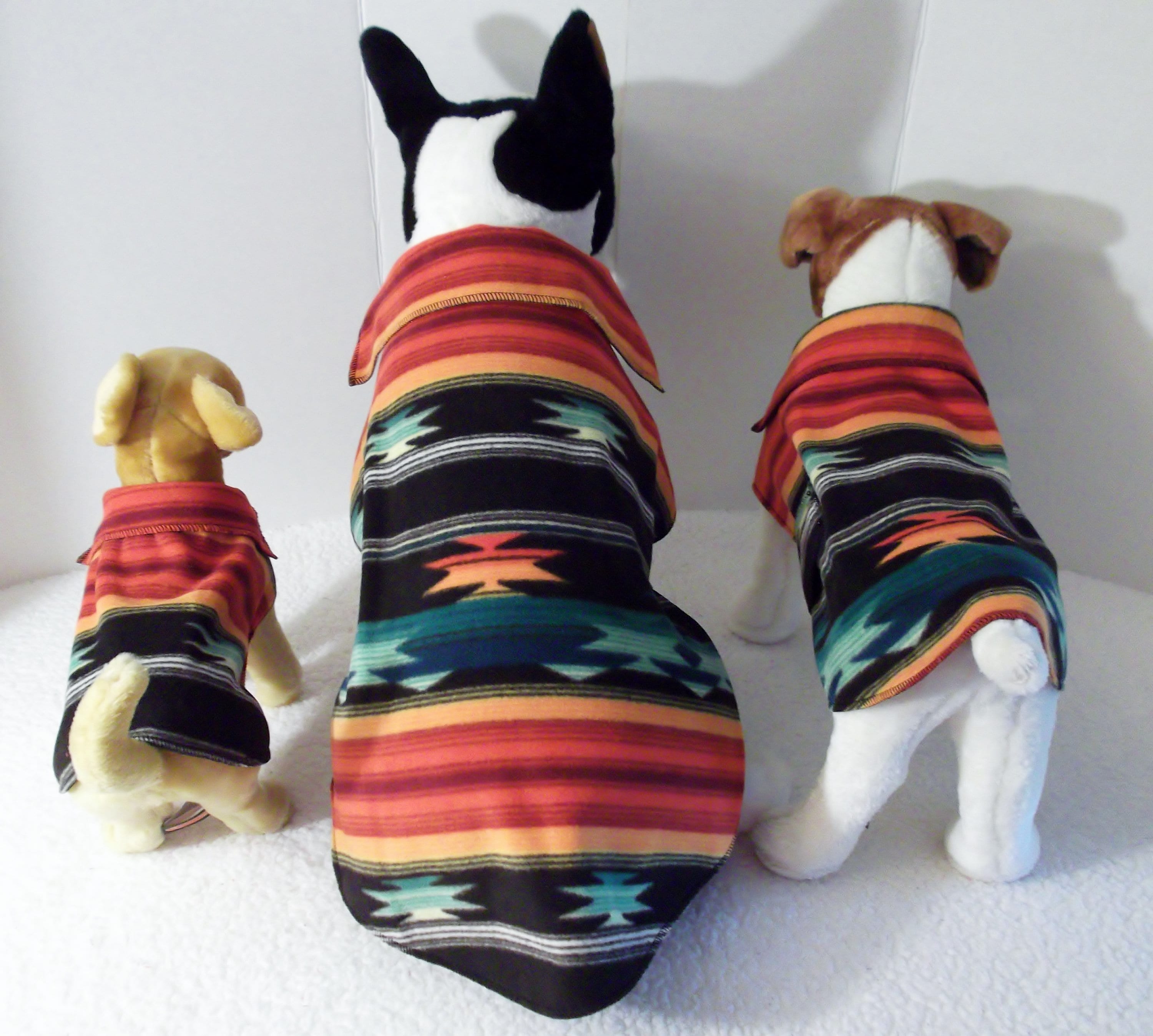 Orange, Black and Teal Aztec Print Fall Weather Dog Coat, Dog Blanket ...