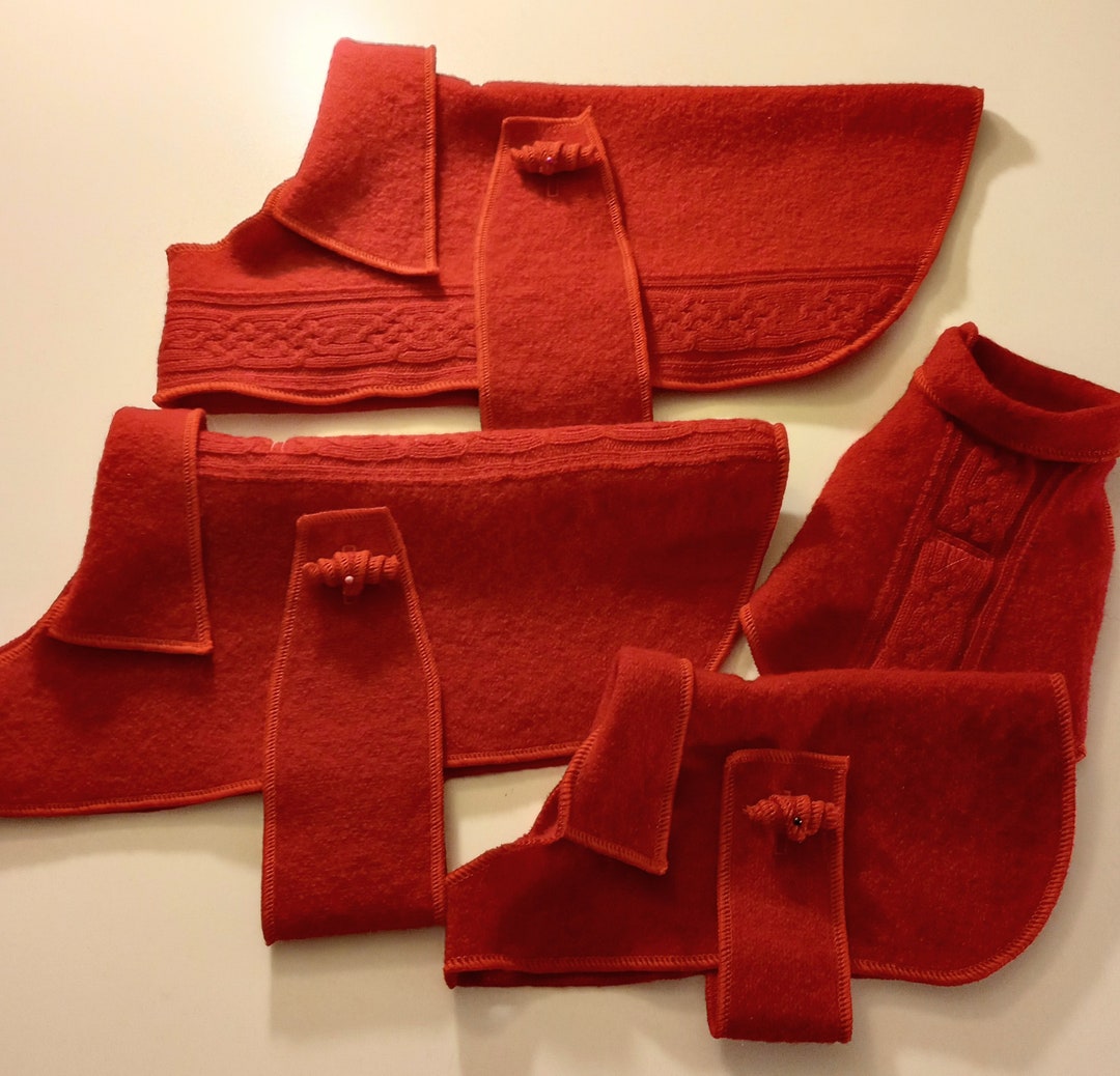 Red Boiled Wool Little Dog Coat, Sizes XXS and Medium, Upcycled Wool - Etsy