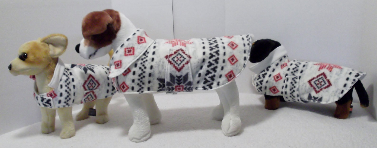 Fair Isle Print Red Gray and Black on White Double Fleece - Etsy