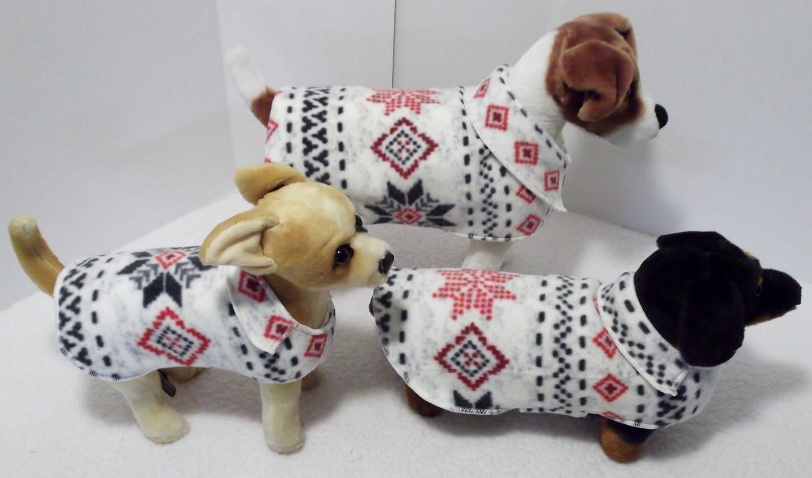 Fair Isle Print Red Gray and Black on White Double Fleece - Etsy