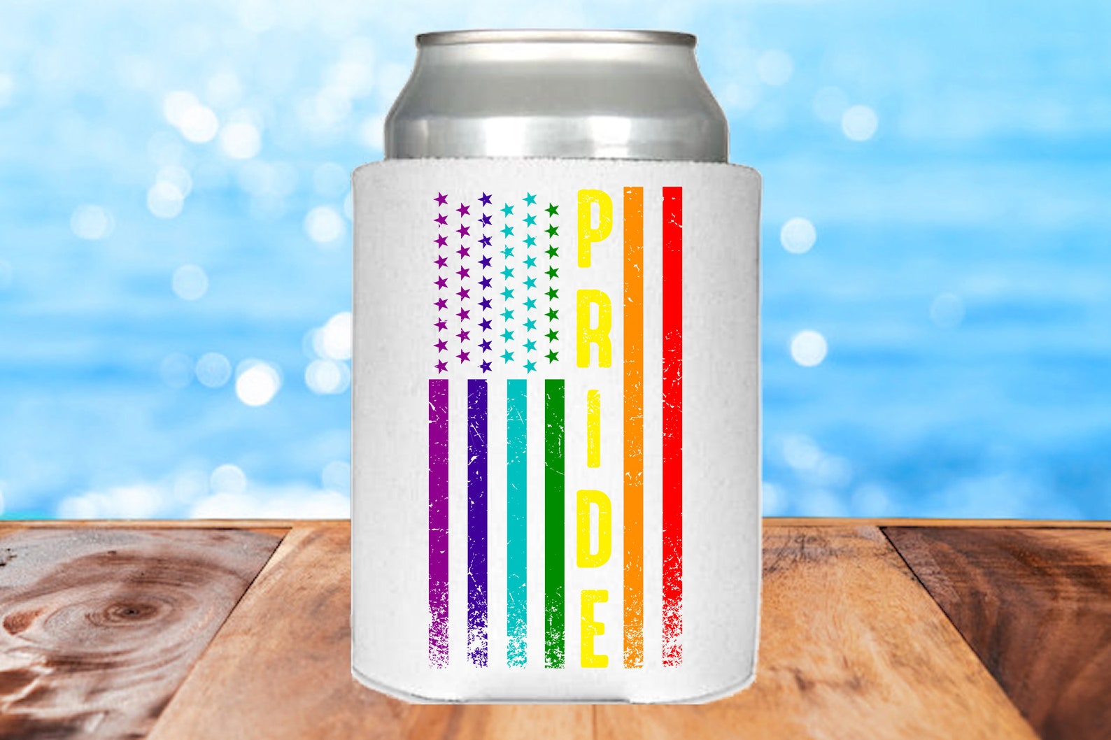 Lesbian Pride Rainbow White Koozie Can Cooler Beverage Etsy