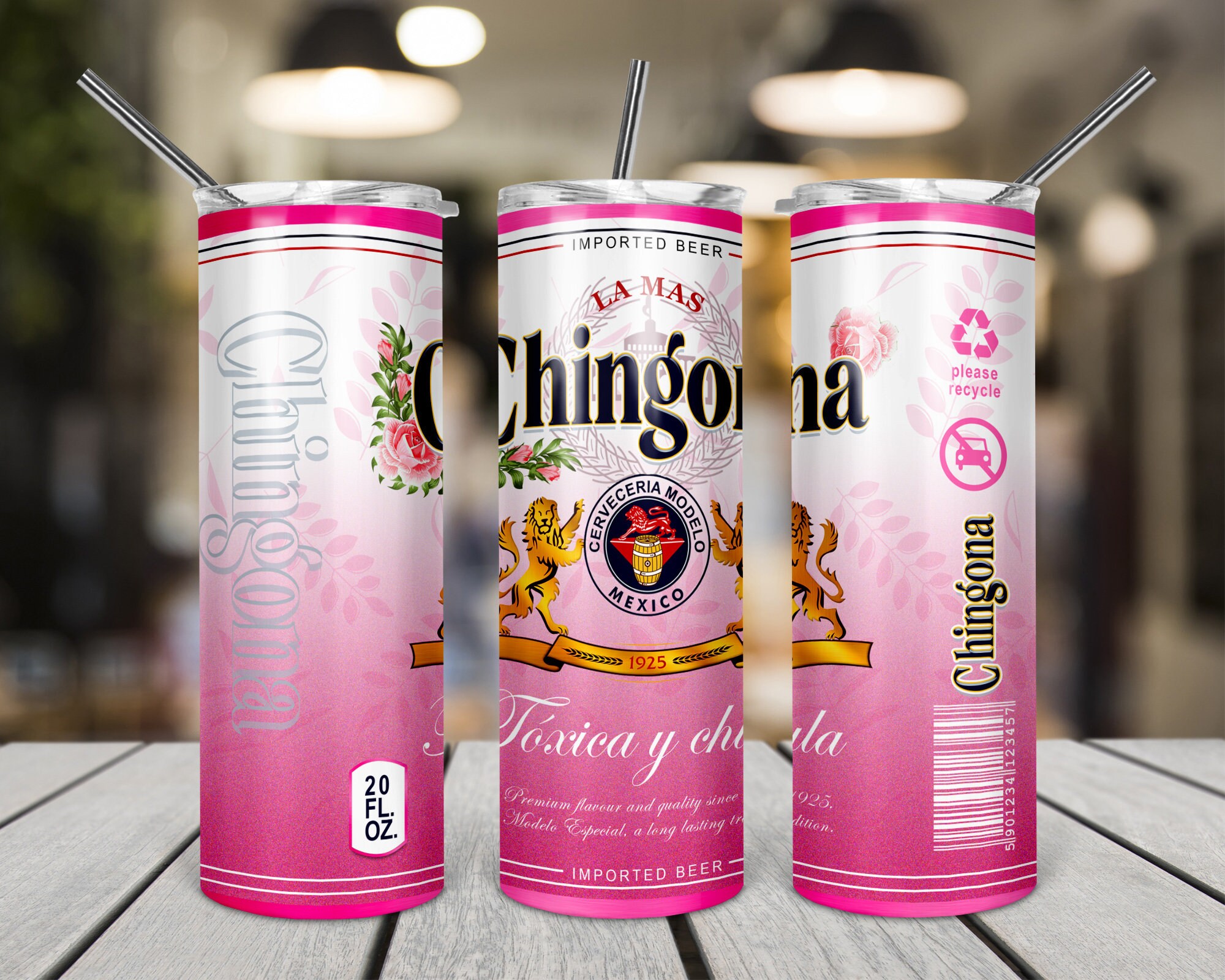 Toxica, Chingona, Modelo Pack 2, PNG FILE ONLY, 20oz Tumbler, Flat ...