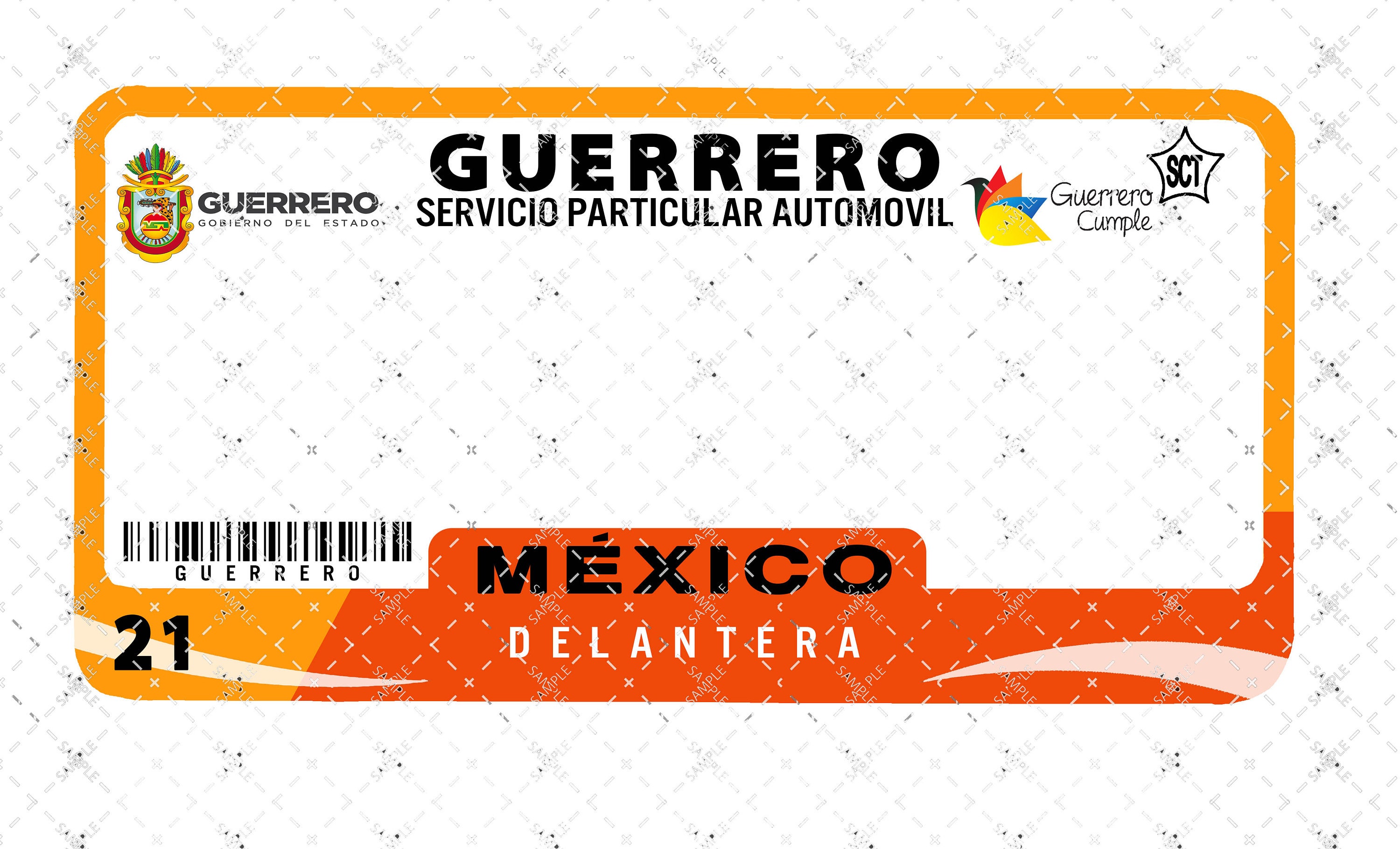 License Plate - Guerrero V3 - PNG FILE ONLY - Etsy
