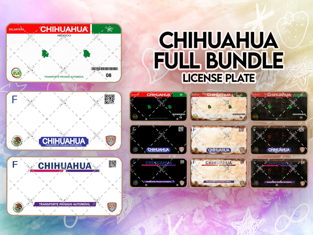 License Plate - Chihuahua - |bundle|black|old Rust- PNG FILE ONLY - Etsy