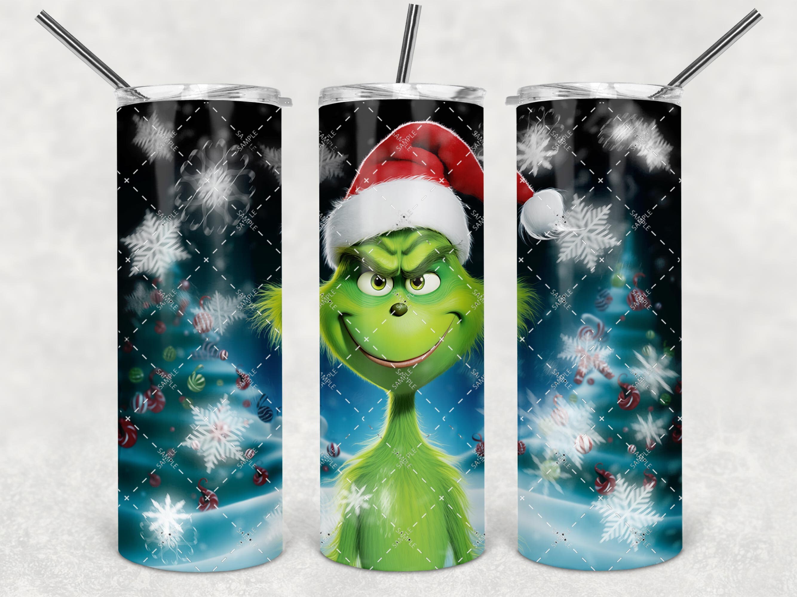 The Grinch Animation Tumbler Wrap | 20 Oz Skinny Tumbler Sublimation ...