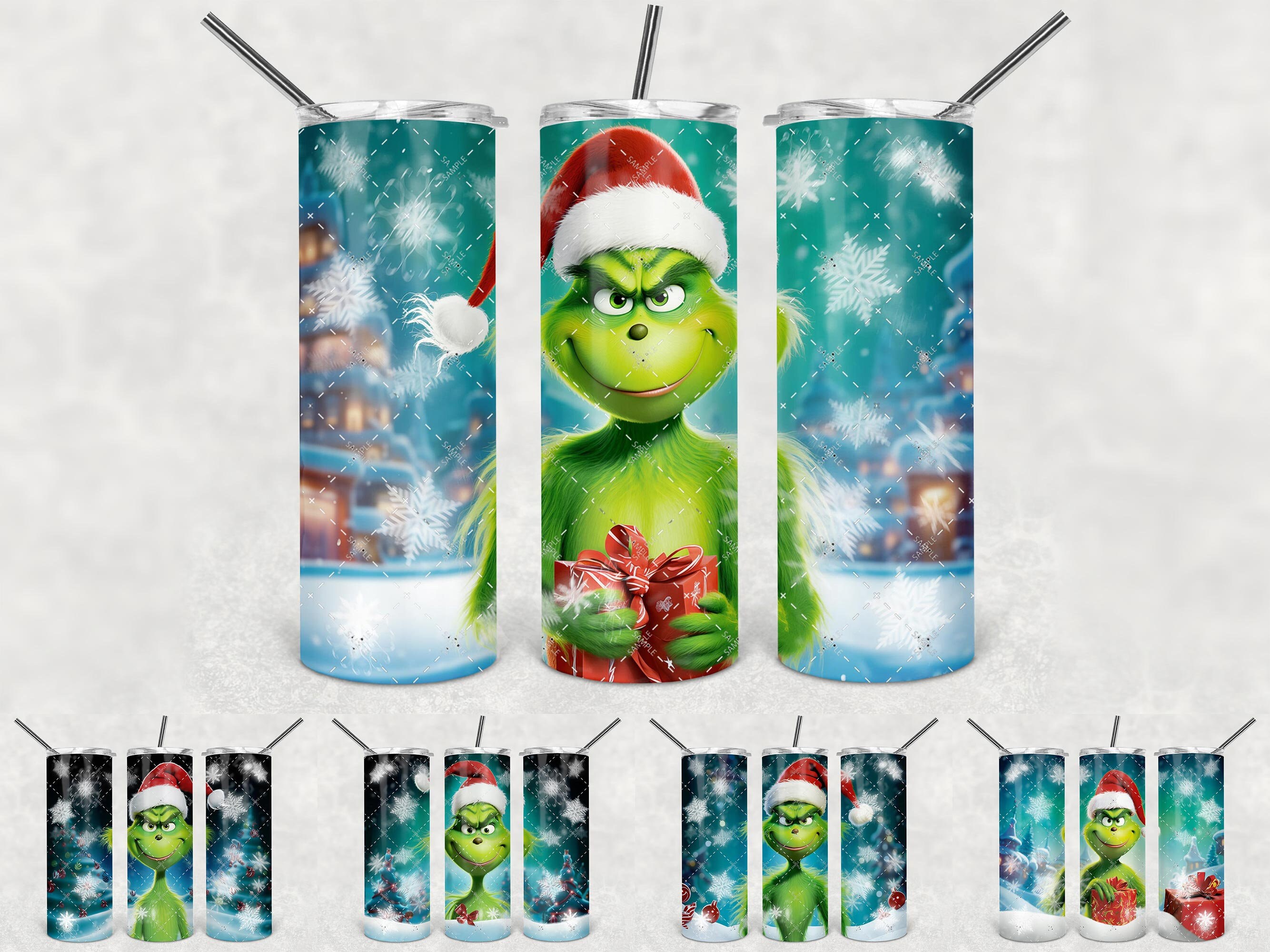The Grinch Animation Tumbler Wrap 20 Oz Skinny Tumbler Sublimation ...