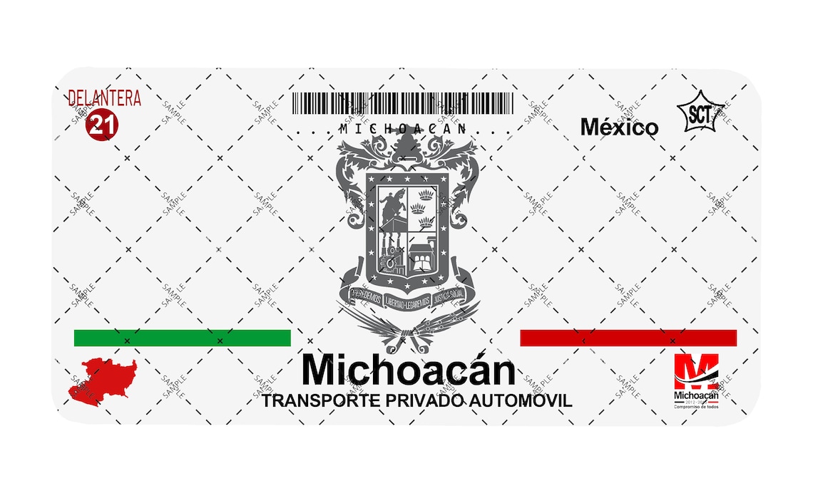 License Plate - Michoacan V1 - PNG FILE ONLY - Etsy