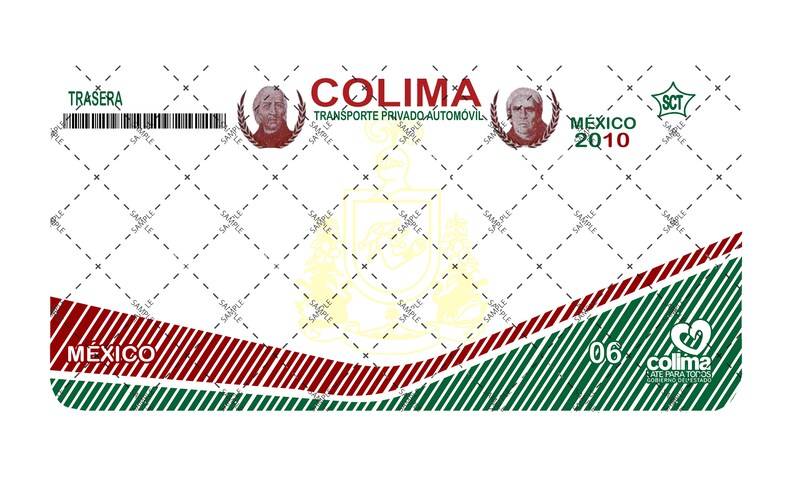 License Plate - Colima V1 - PNG FILE ONLY - Etsy