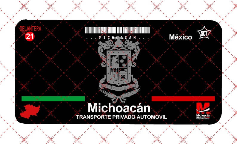 License Plate - Michoacan V1|bundle|black|old Rust|black | - PNG FILE ...