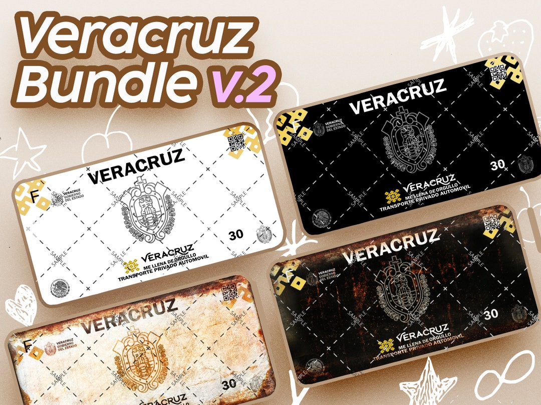 License Plate - Veracruz V2|bundle|black|old Rust - Black Version- PNG ...