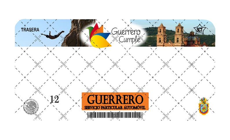 License Plate - Guerrero V1 - PNG FILE ONLY - Etsy