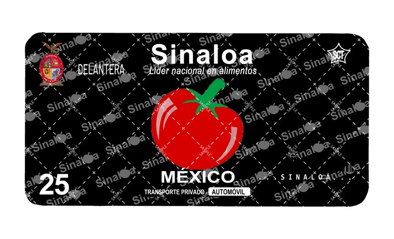 License Plate - Sinaloa 1 - Black Version- PNG FILE ONLY - Etsy