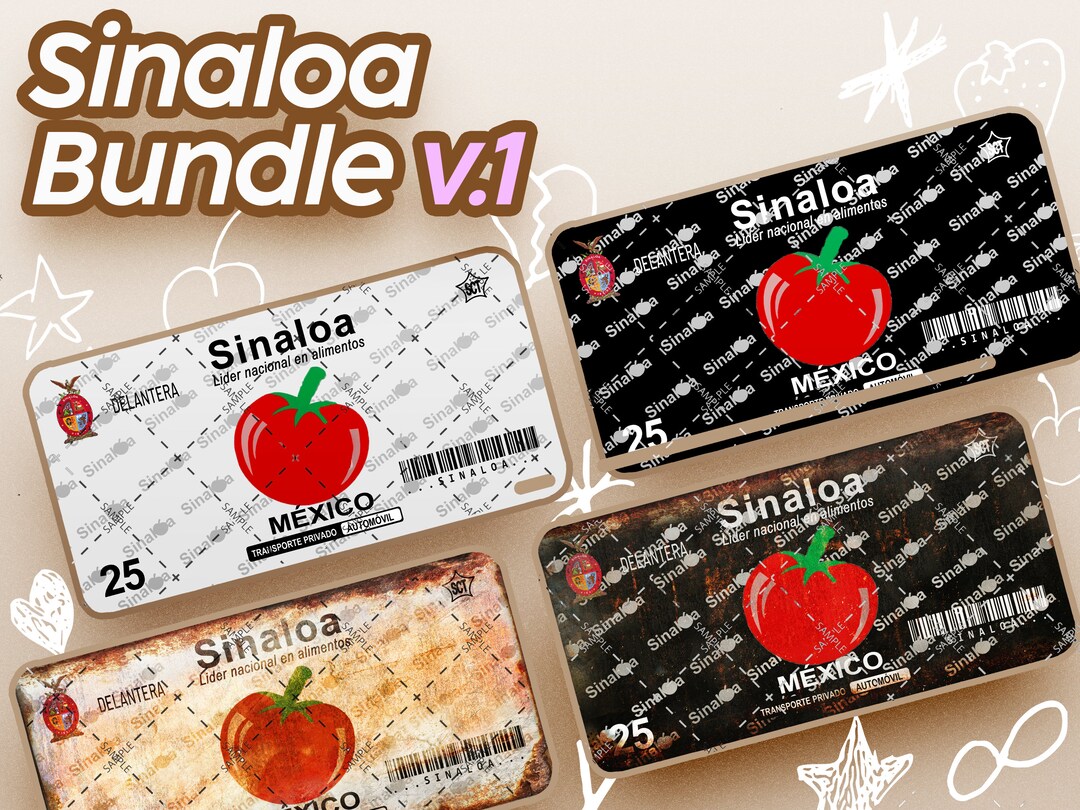 License Plate - Sinaloa 1 V1|bundle|black|old Rust - PNG FILE ONLY - Etsy