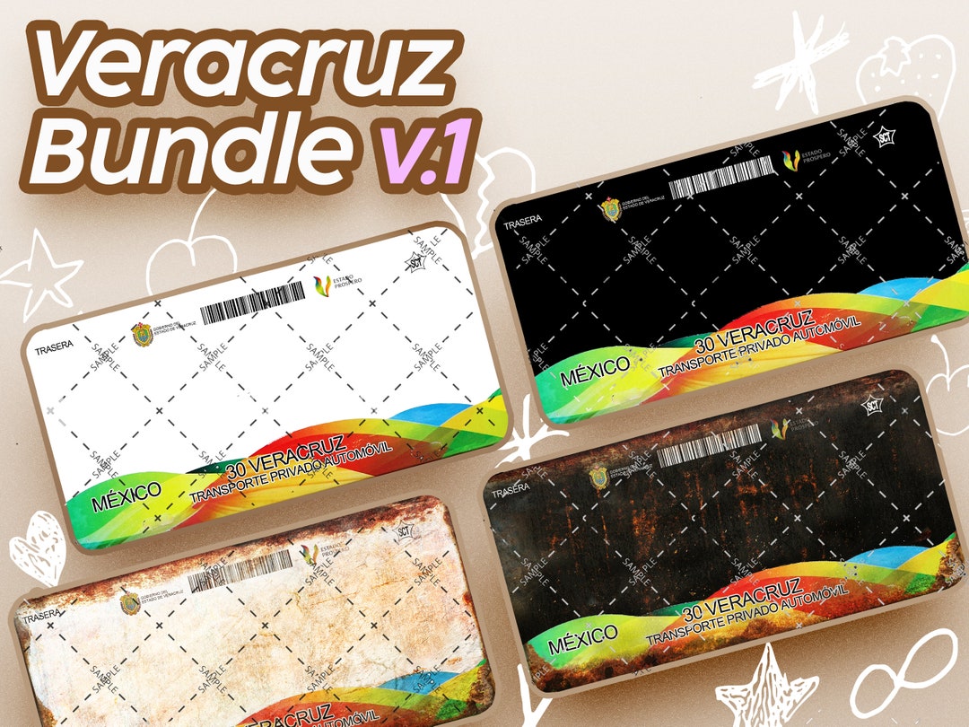 License Plate - Veracruz V1|bundle|black|old Rust - Black Version- PNG ...