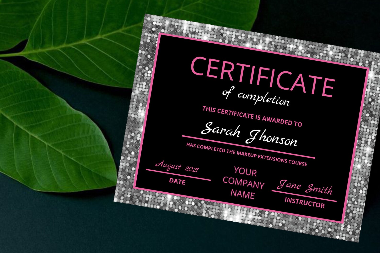 Certificate Of Completion Template Editable In Canva Hair Etsy