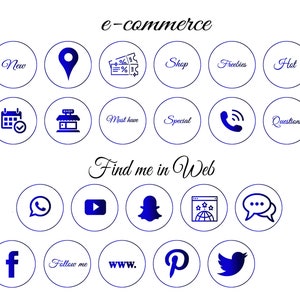 80 Blue Instagram Highlight Icons Dark Blue Story Highlights | Etsy