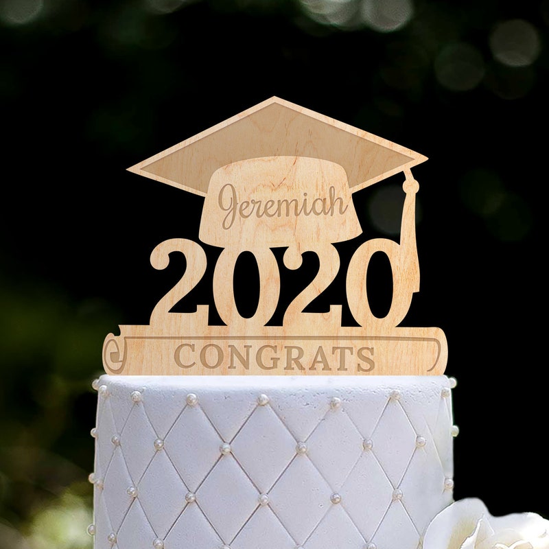 Wood Graduation Cake Topper - Etsy