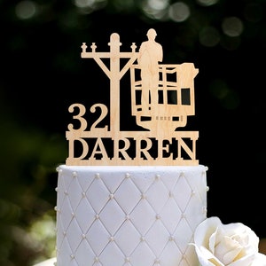 Electrician Birthday Cake Topper Customlineman Cake Topper - Etsy